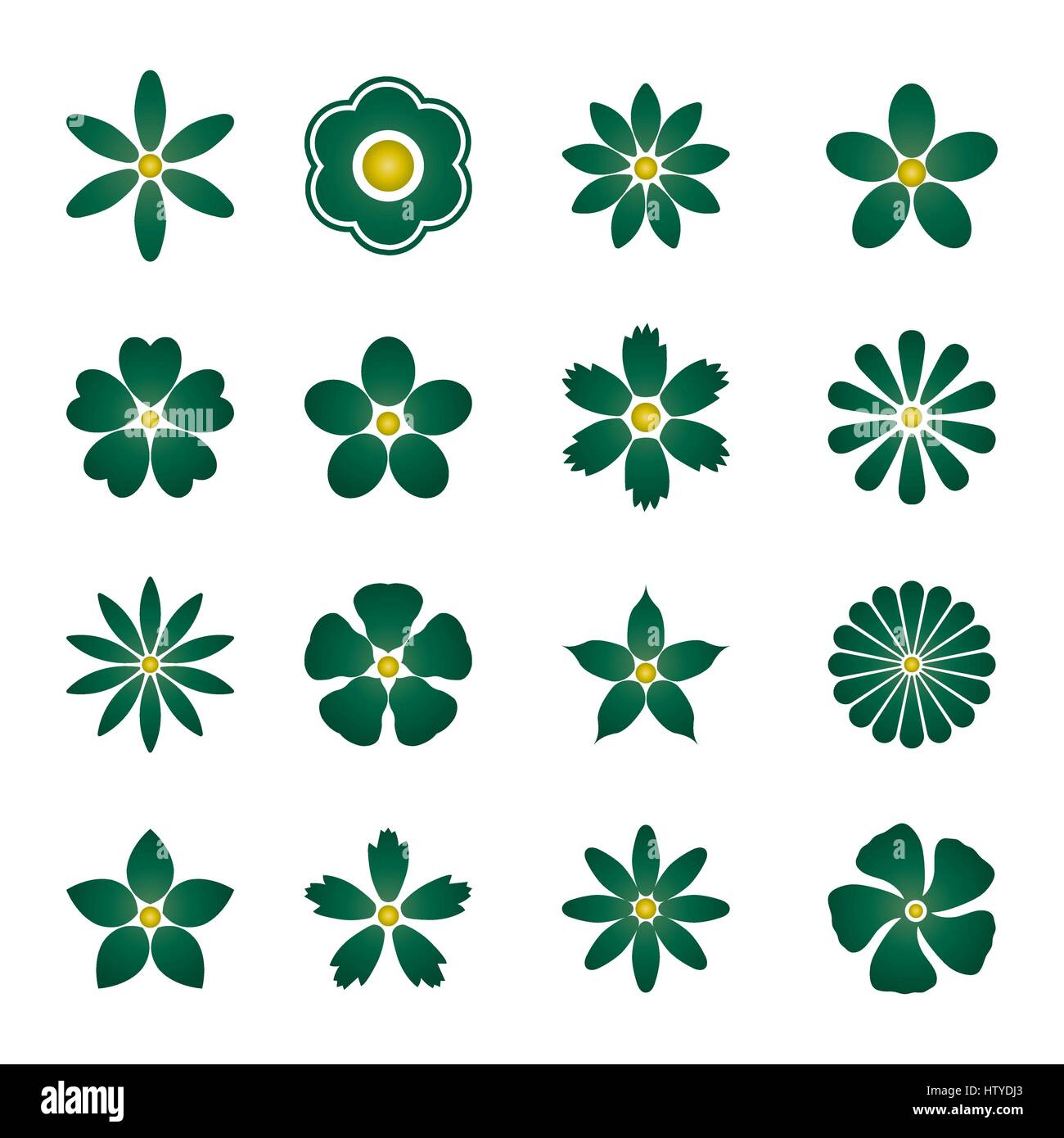 Color Flower buds vector design elements isolated on white background ...