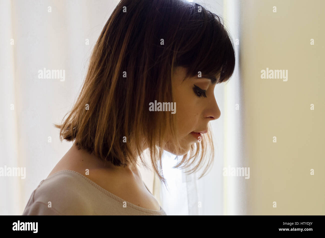 Portrait of a woman in profile Stock Photo - Alamy