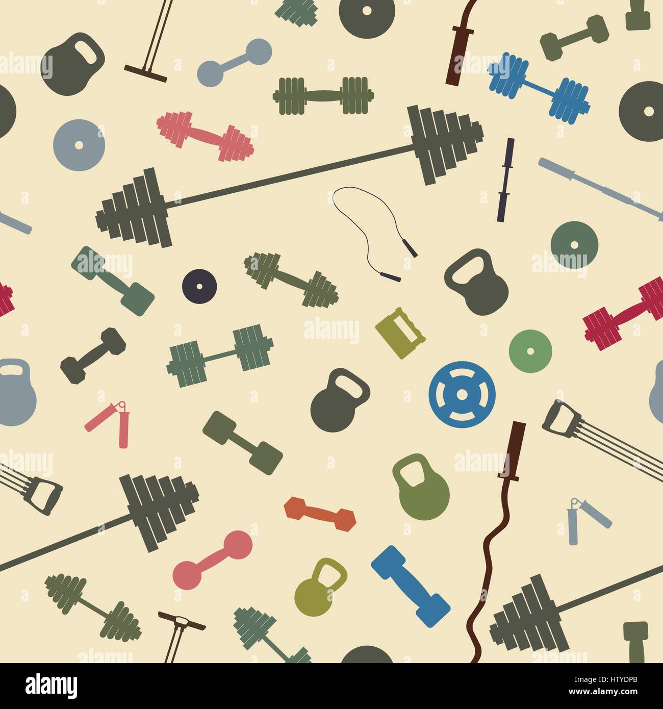 Seamless background from items of sports equipment, vector illustration ...