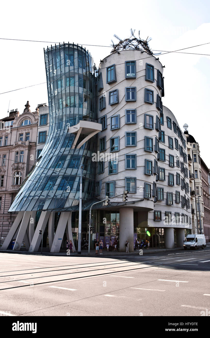 The Dancing House or also known as Fred and Ginger and is located in ...