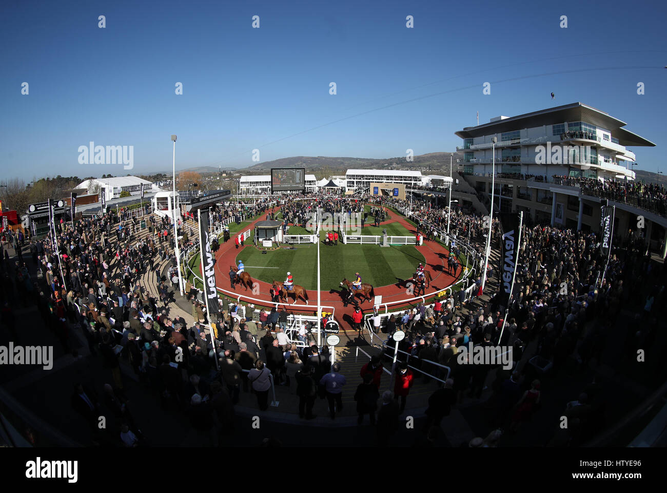 A general view of the parade ring during Ladies Day of the 2017 ...