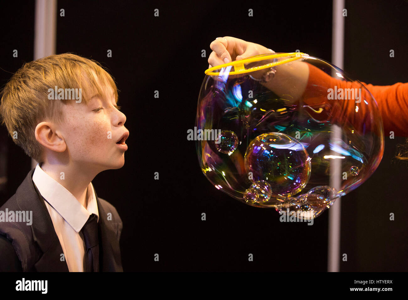 EDITORIAL USE ONLY Pupil Dan Sheward, aged 12, from Rawlins School in ...