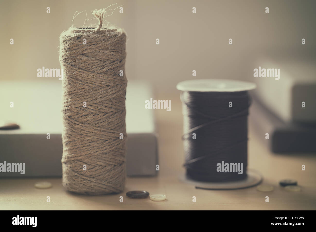 String and buttons Stock Photo - Alamy