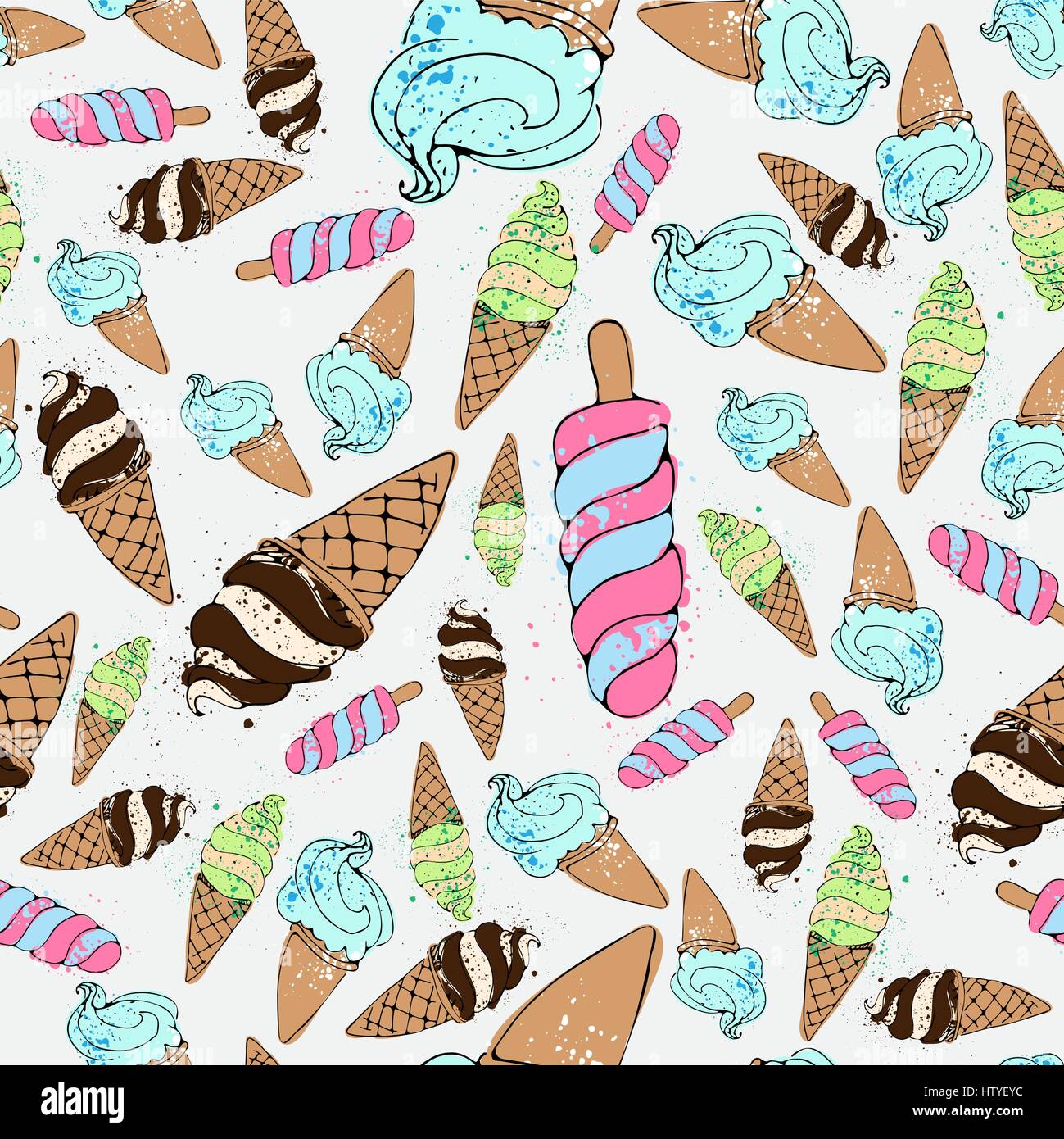 Ice Cream Seamless Pattern Illustration Stock Vector Image And Art Alamy