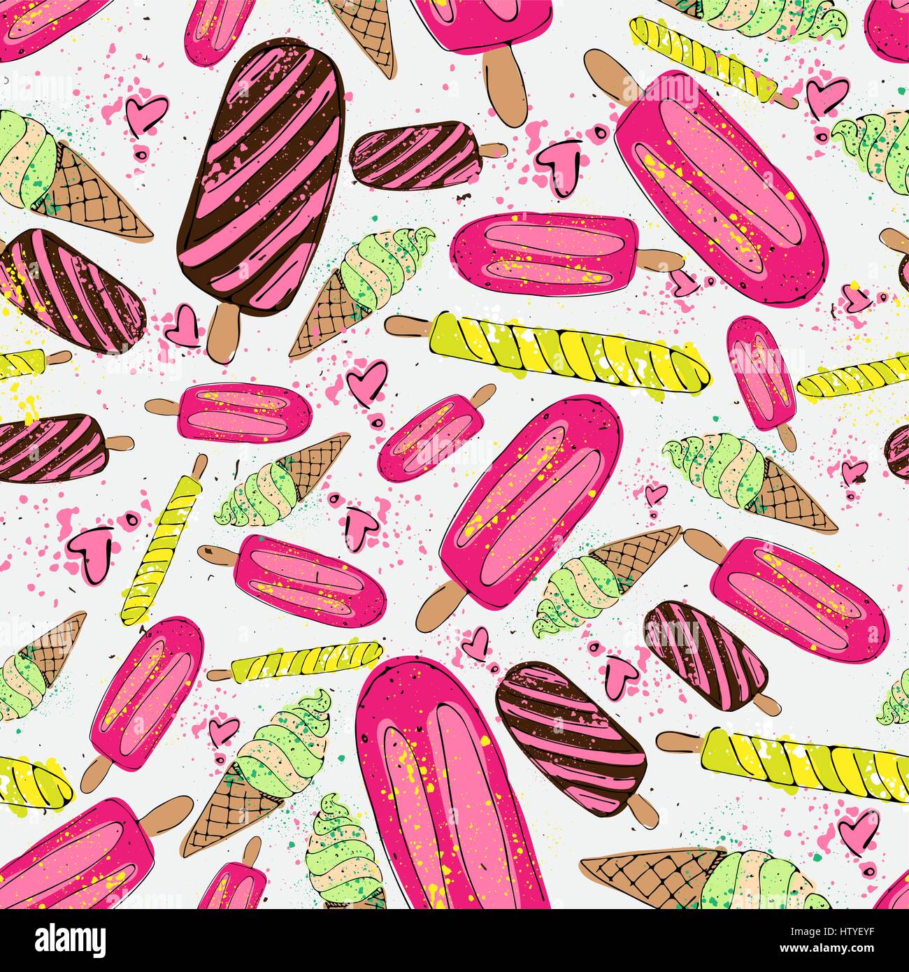 Ice cream seamless pattern illustration Stock Vector Image & Art - Alamy