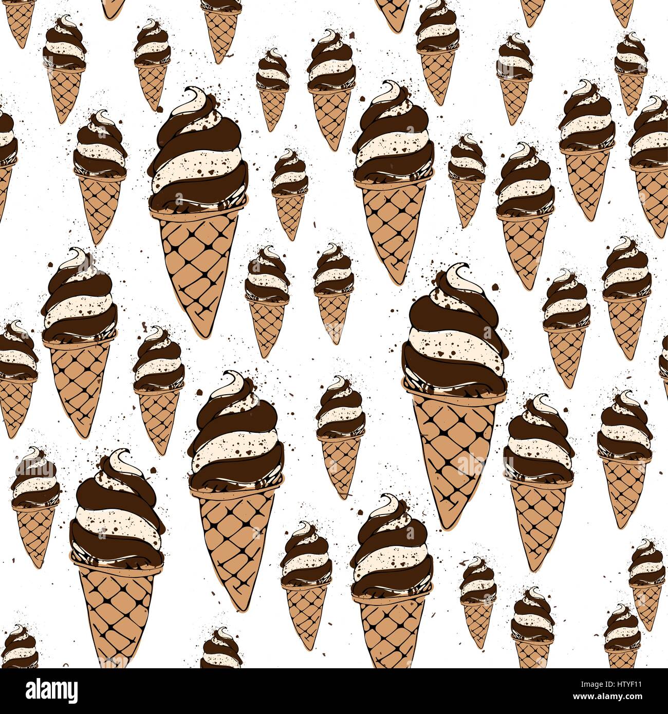 Ice Cream Seamless Pattern Illustration Stock Vector Image And Art Alamy