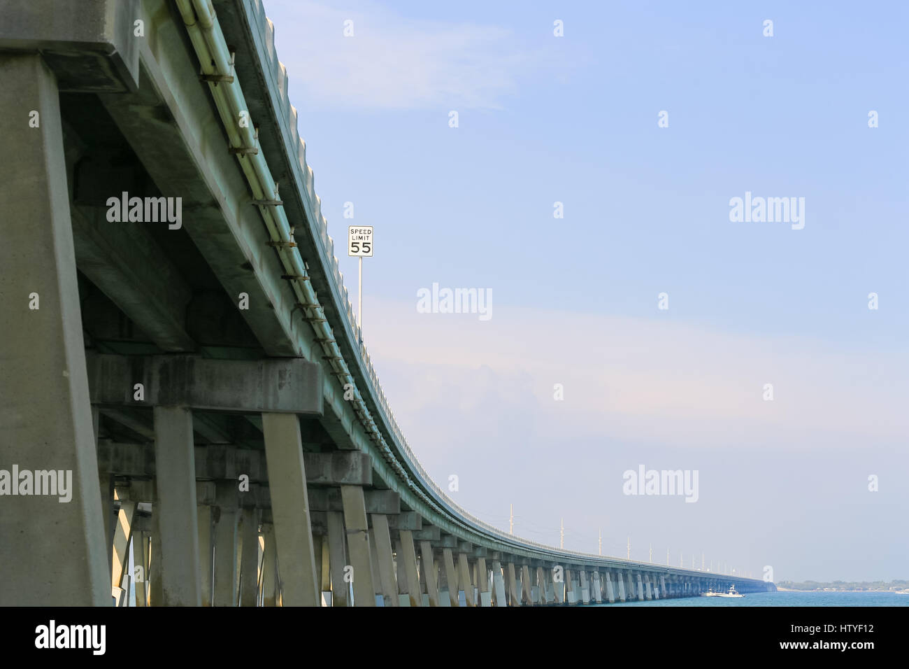Bridge of the Overseas Highway in the Florida Keys seen from below. On ...