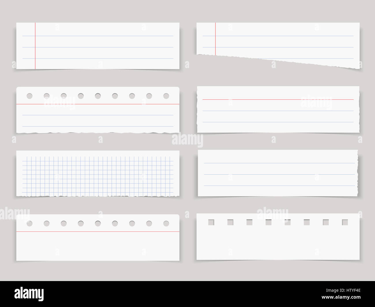 Blank horizontal paper sheets, notebook paper Stock Photo - Alamy