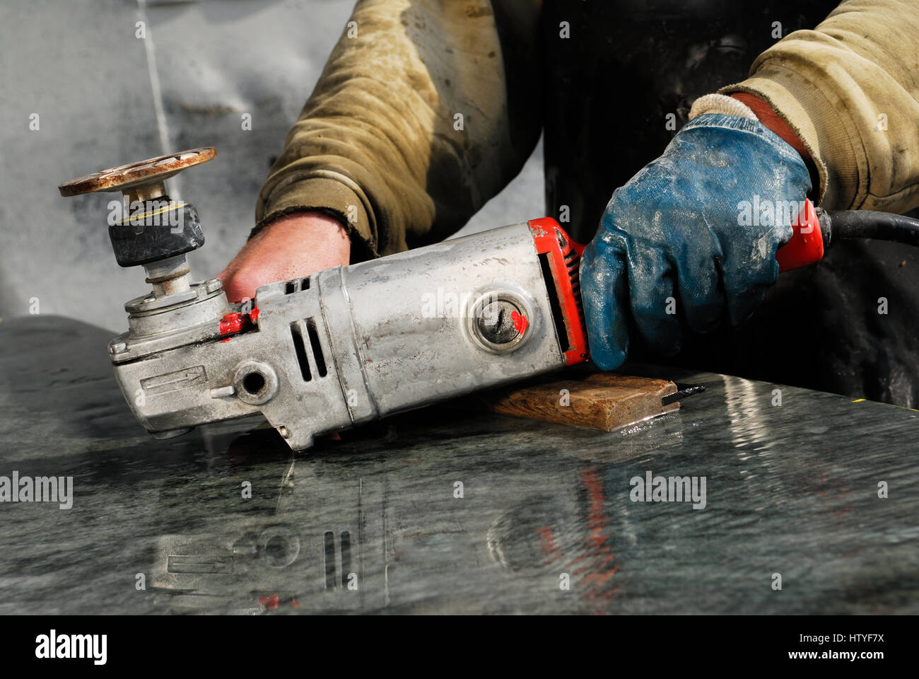 grinding, element, granite, abrasive, hands, rotating, work, danger ...