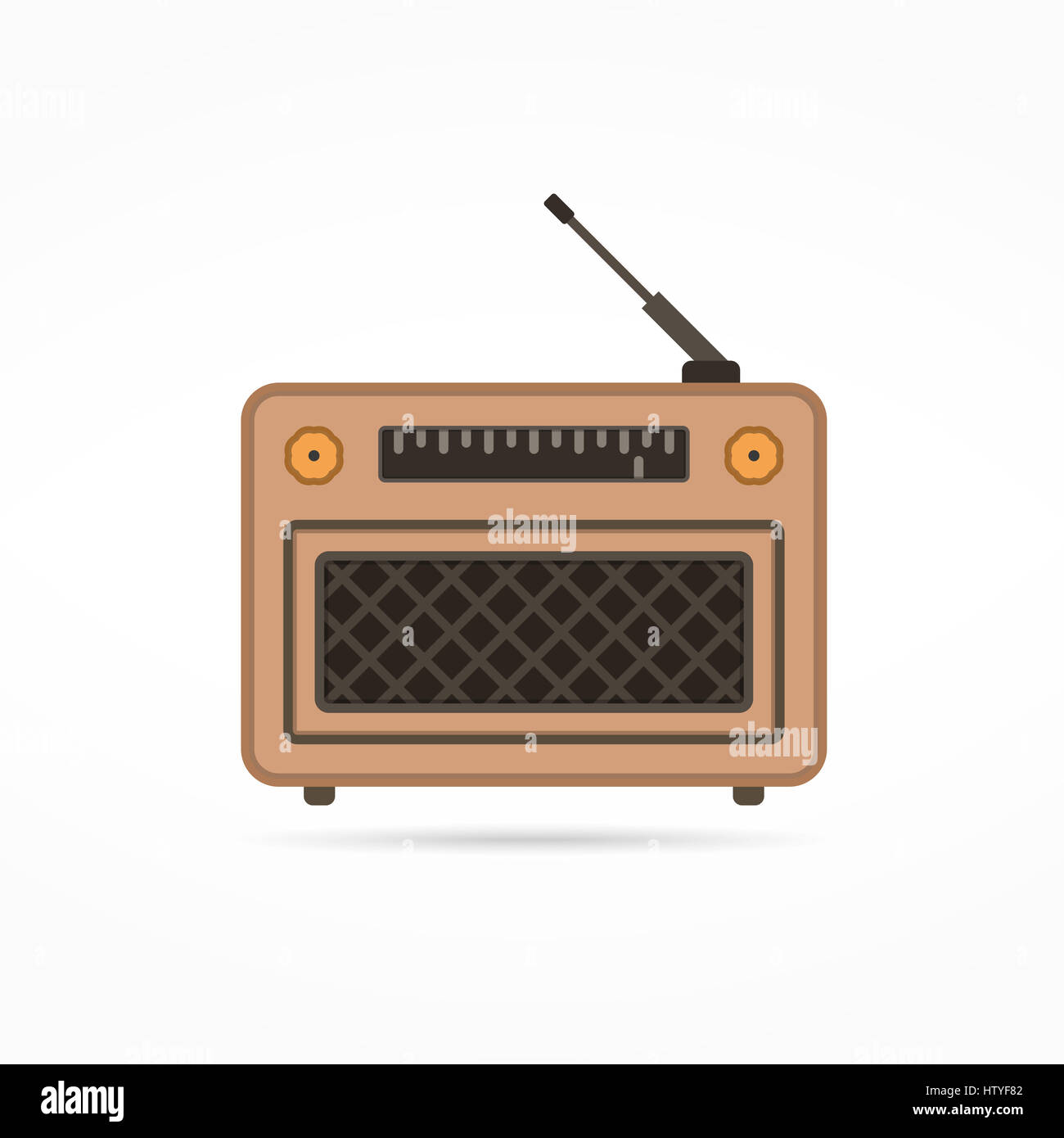 Retro radio flat icon Stock Photo - Alamy