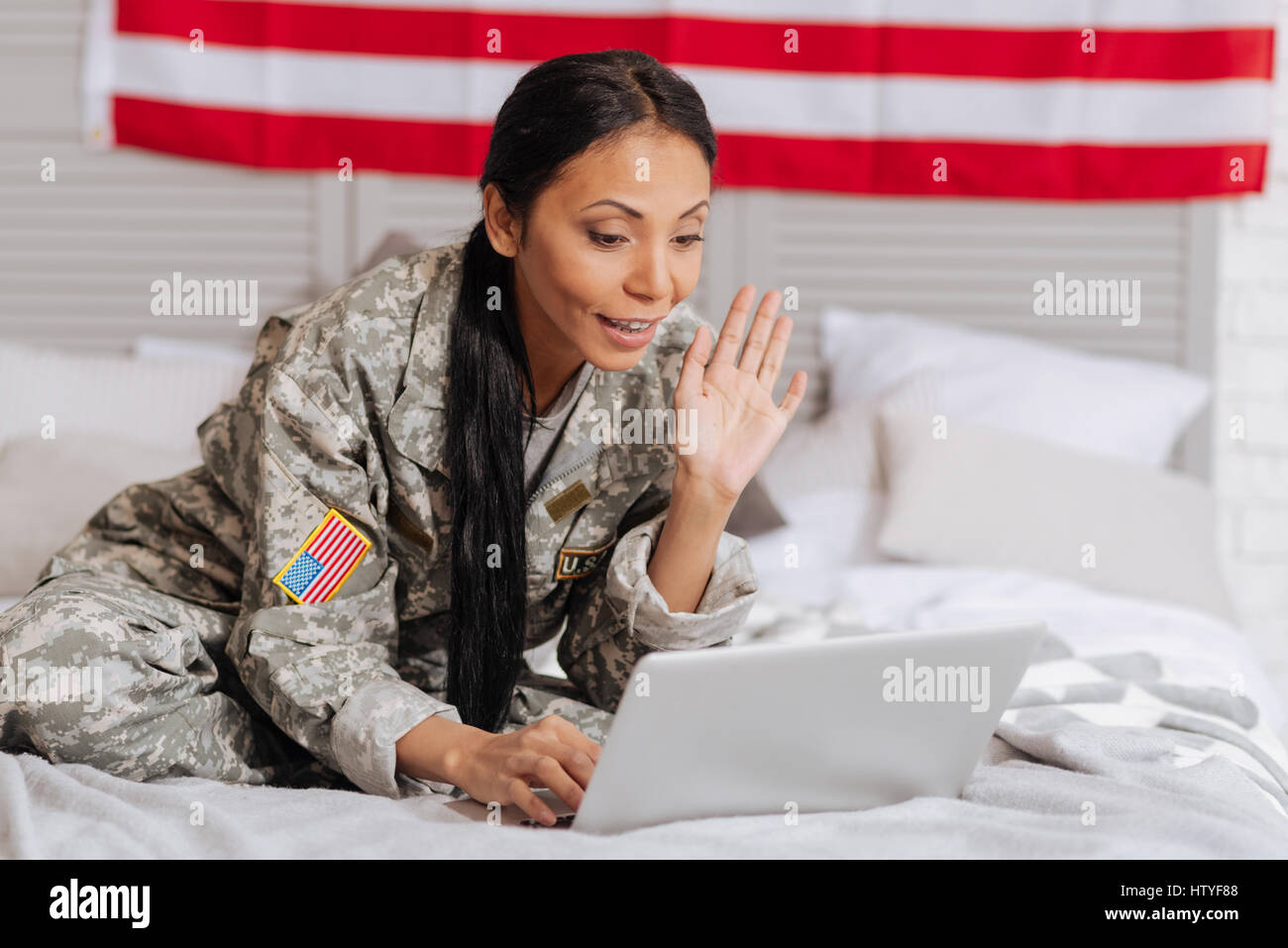 Military video call hi-res stock photography and images - Alamy