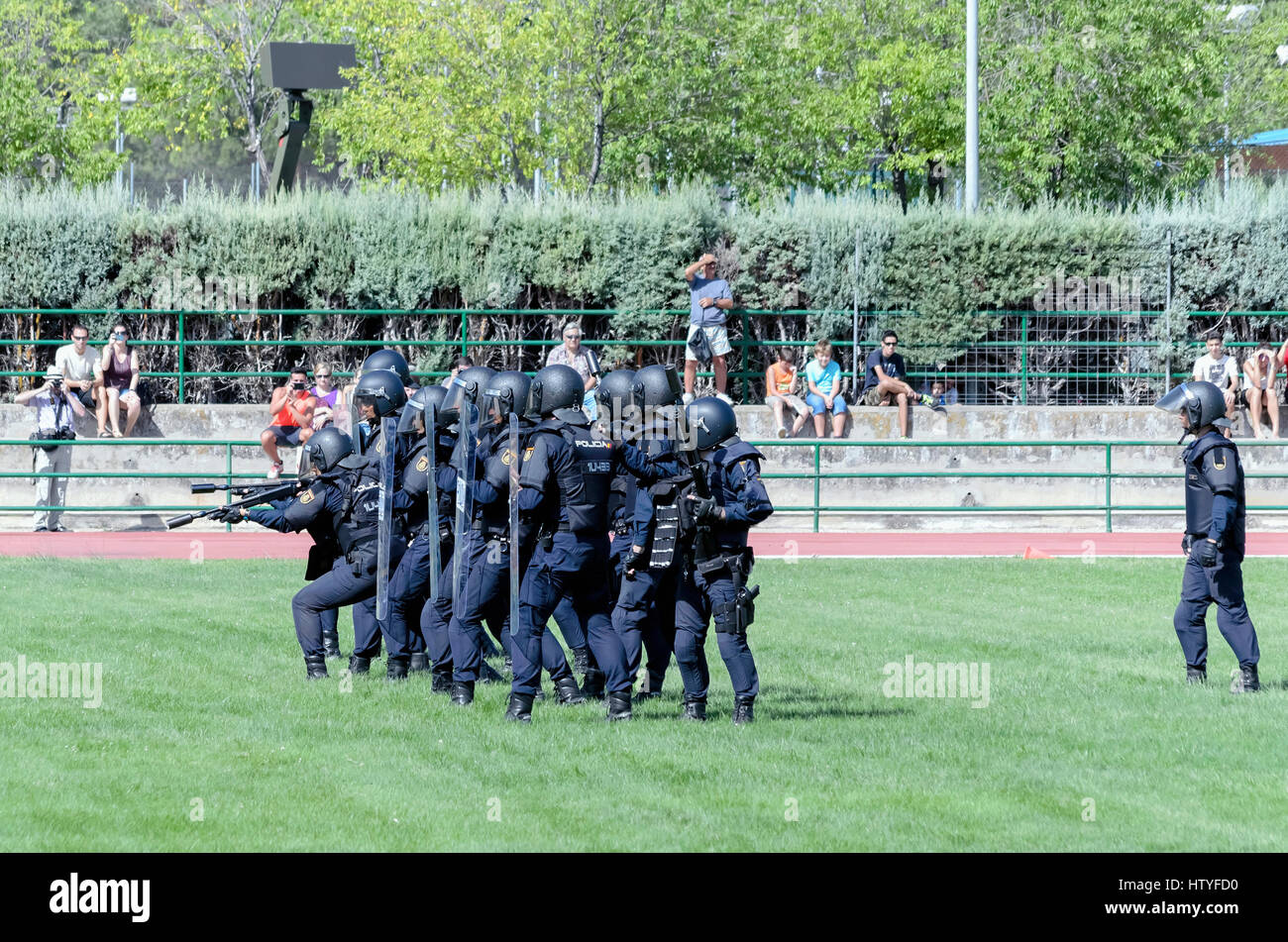 Spanish national police. Group of policemen during a show of spanish ...