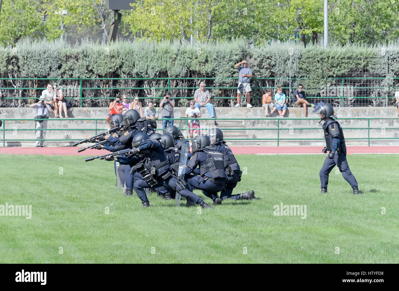 Spanish national police. Group of policemen during a show of spanish ...