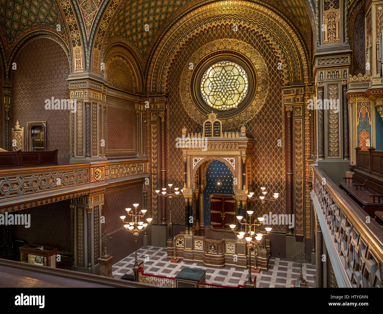 PRAGUE, CZECH REPUBLIC - MARCH 6 2017: The main altar of the Spanish ...