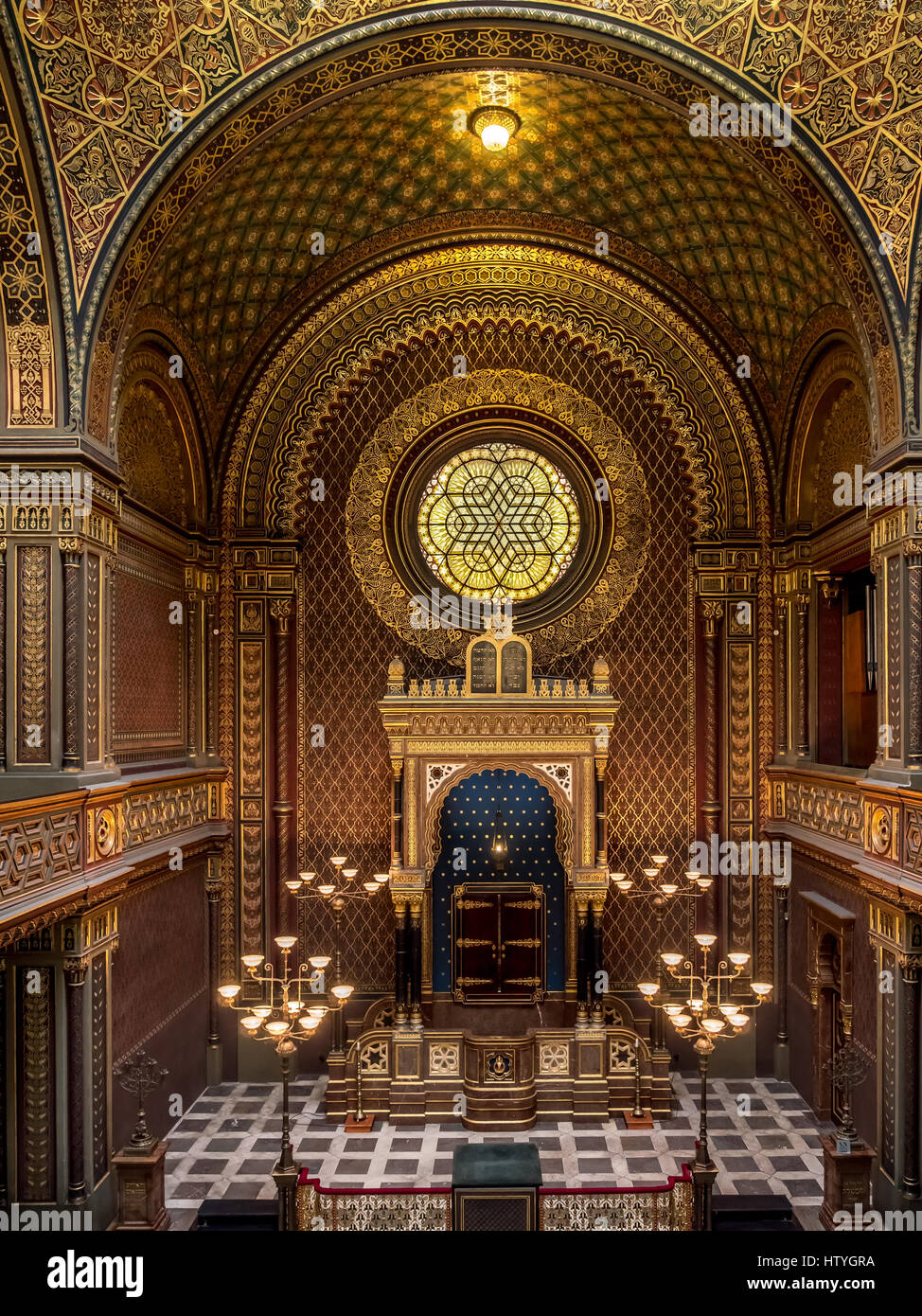PRAGUE, CZECH REPUBLIC - MARCH 6 2017: The main altar of the Spanish ...