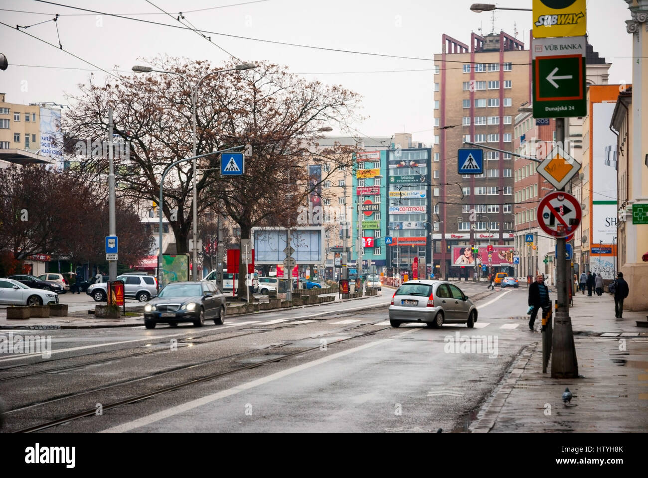 BRATISLAVA, SLOVAKIA - DECEMBER 31: View of Bratislava and its street ...