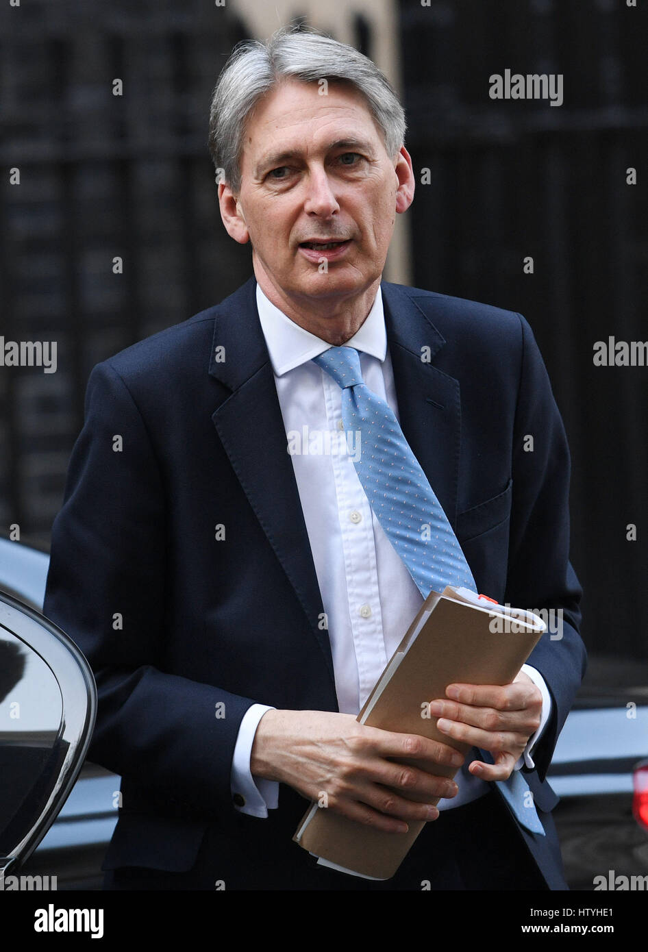 Chancellor Philip Hammond arrives back in Downing Street, London, after ...