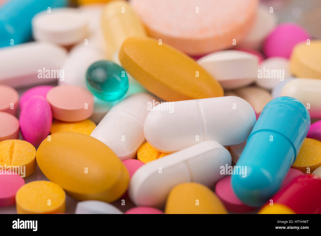 different Tablets pills capsule heap mix therapy drugs Stock Photo - Alamy