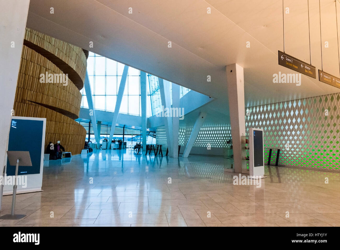 OSLO, NORWAY - JANUARY 28: Interior of Oslo opera house designed by ...