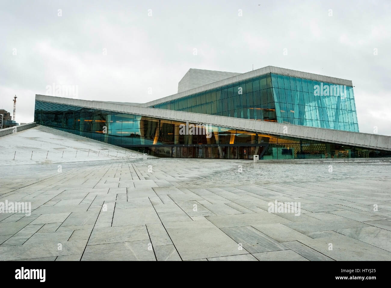 OSLO, NORWAY - JANUARY 28: Exterior of Oslo opera house desiged by ...