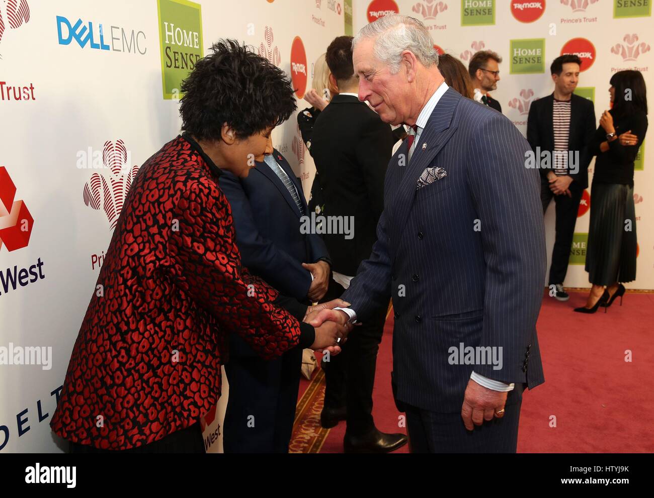The Prince of Wales with Moira Stuart as they attend the Prince's Trust ...