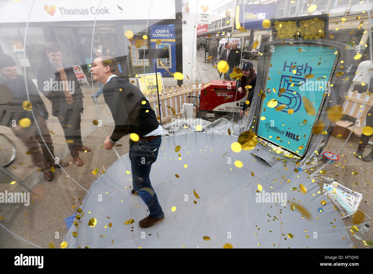 A competitor during a William Hill branded Crystal Maze style ...