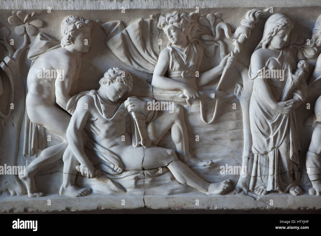 Orestes and his sister Iphigenia among the Taurians. Roman sarcophagus ...
