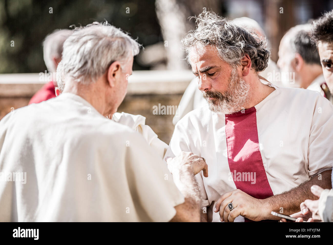 Rome - The historical re-enactment of the killing of the Emperor Julius ...