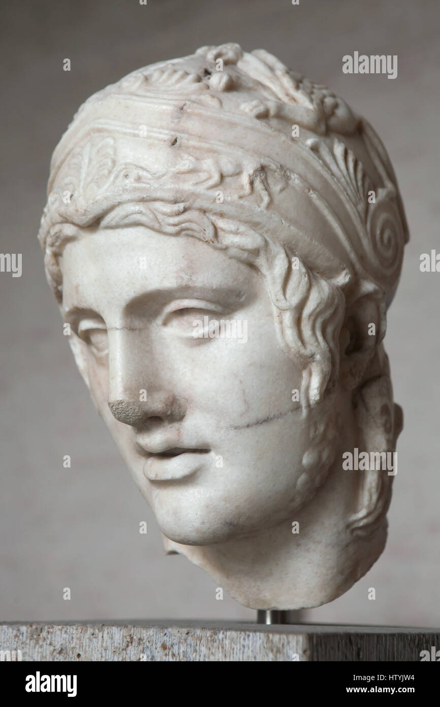 Head from a statue of the god of war Ares. Roman copy from 150-160 AD ...