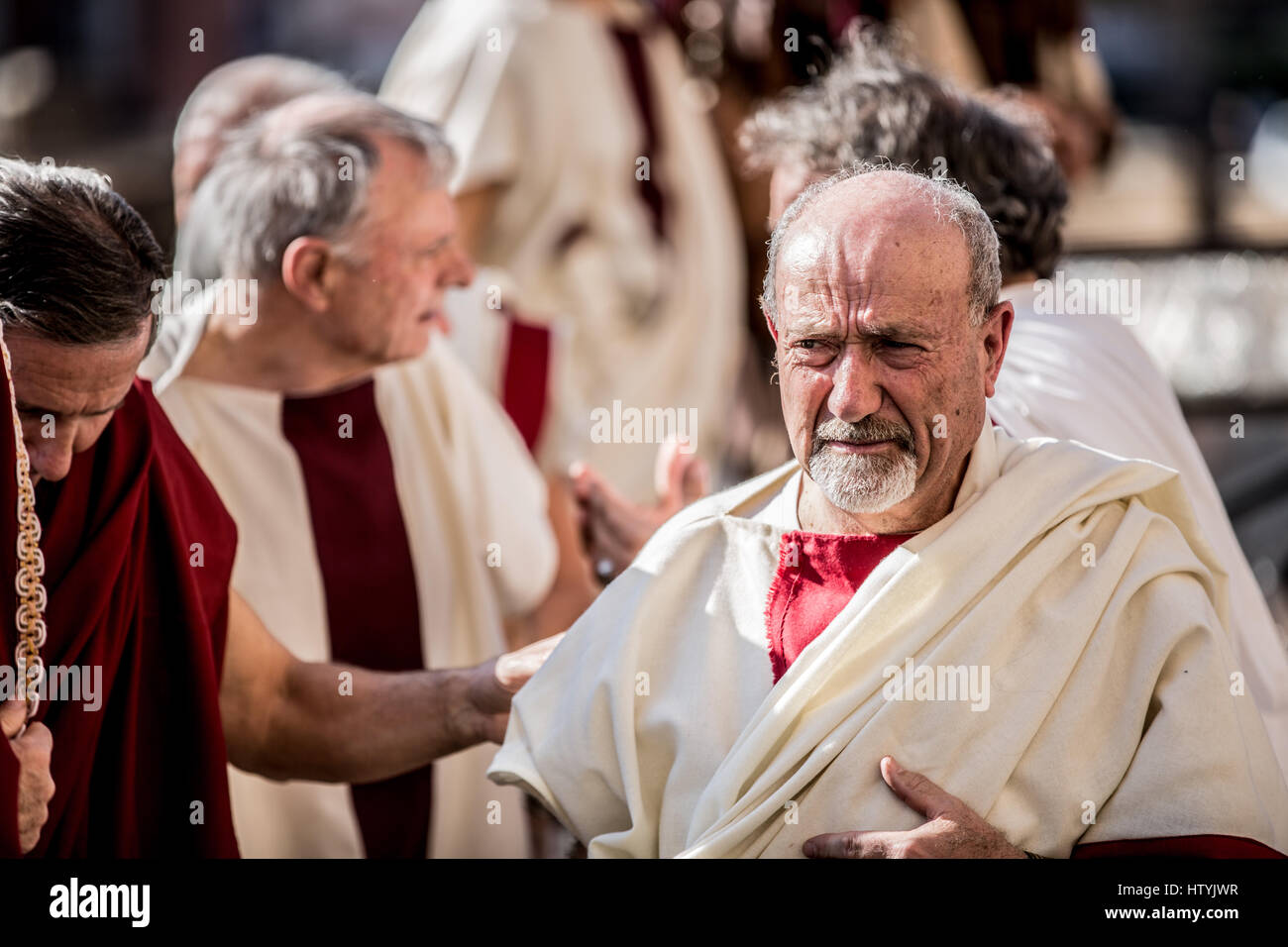Rome - The historical re-enactment of the killing of the Emperor Julius ...