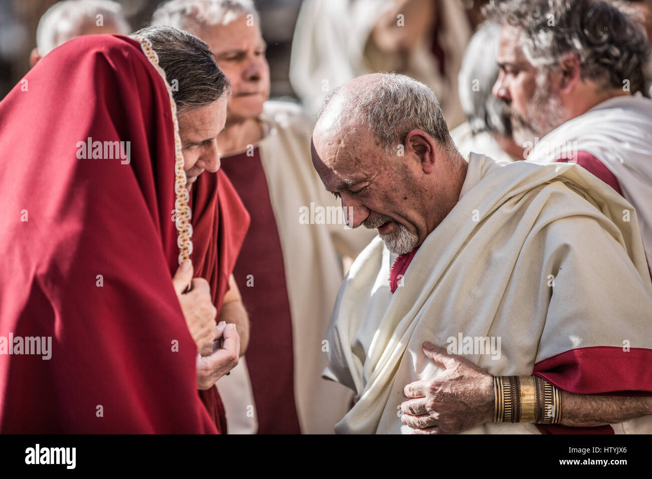 Rome - The historical re-enactment of the killing of the Emperor Julius ...