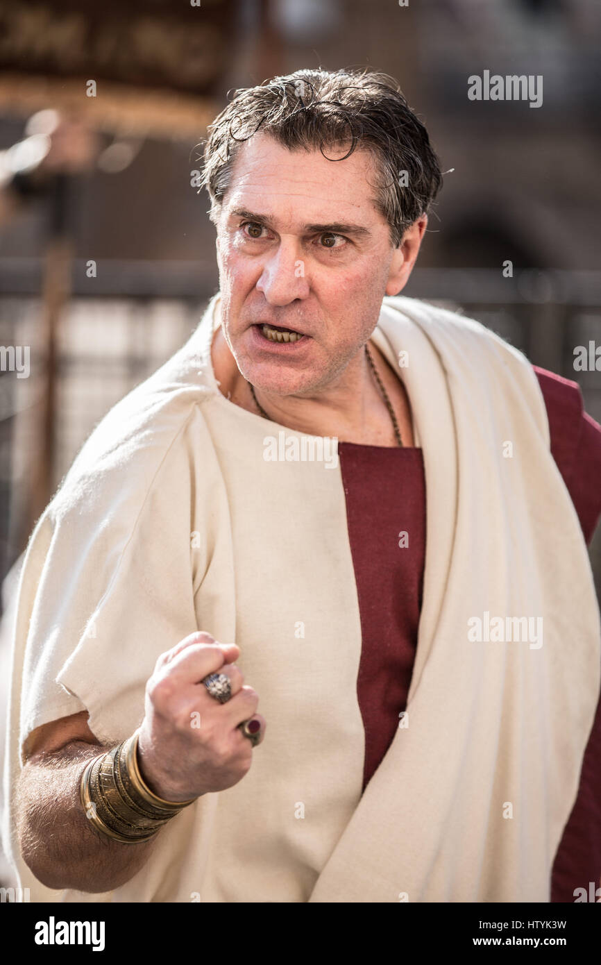 Rome - The historical re-enactment of the killing of the Emperor Julius ...