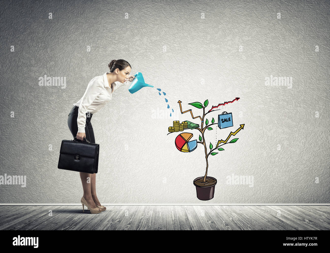 Empty watering can hi-res stock photography and images - Alamy