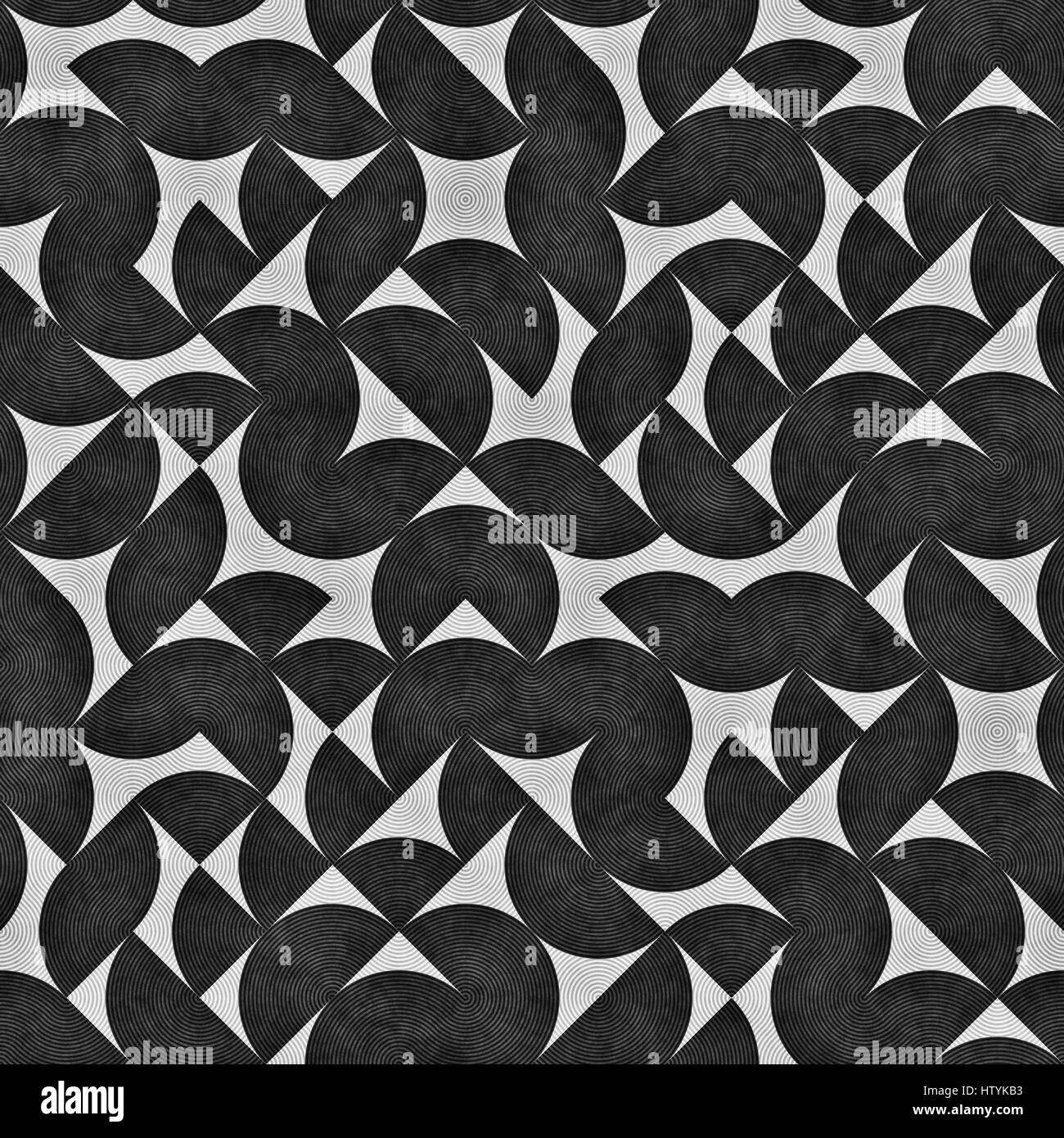 Seamless Pattern With Chaotic Semicircles. Abstract Irregular Retro ...