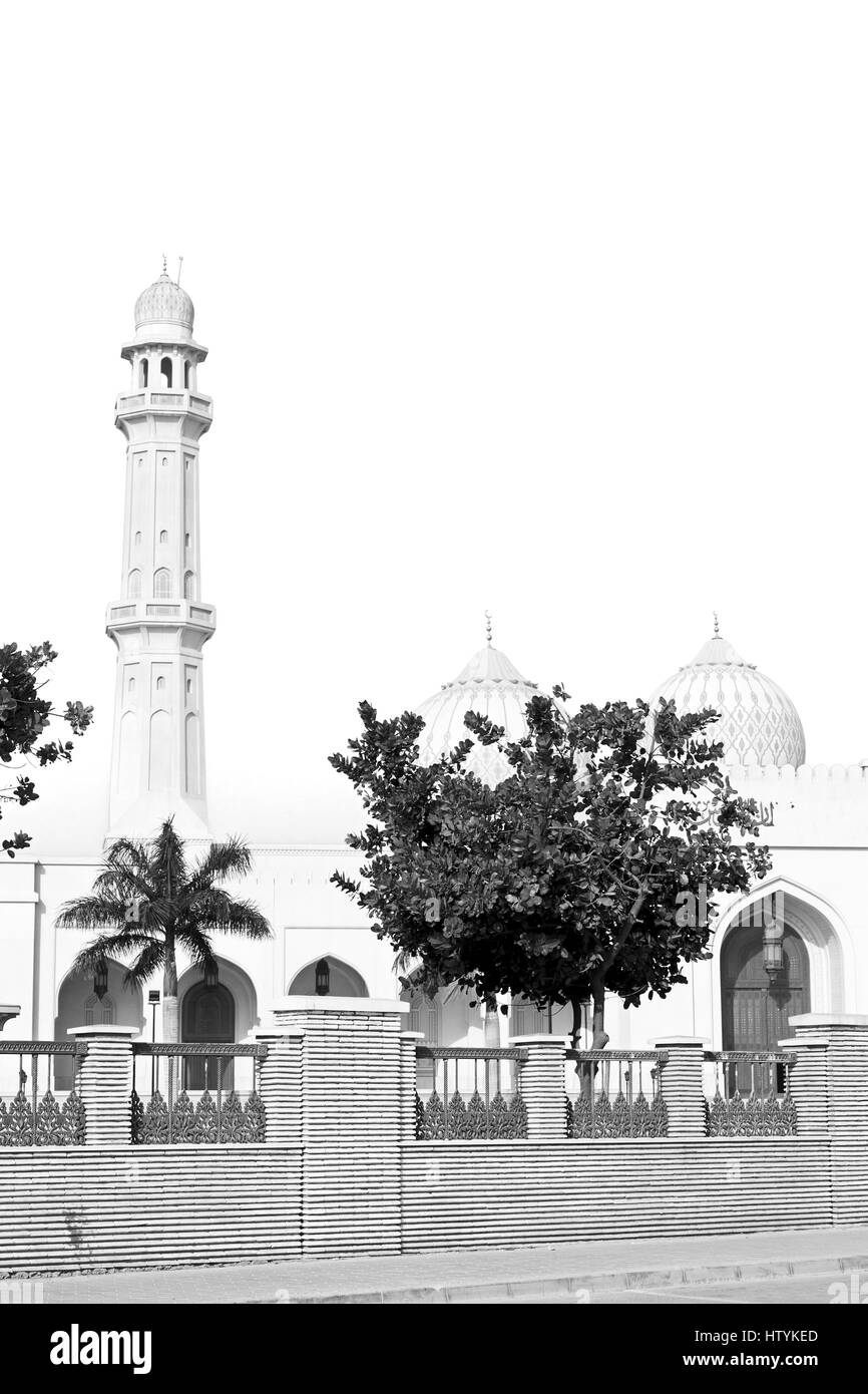 minaret and religion in clear sky in oman muscat the old mosque Stock ...