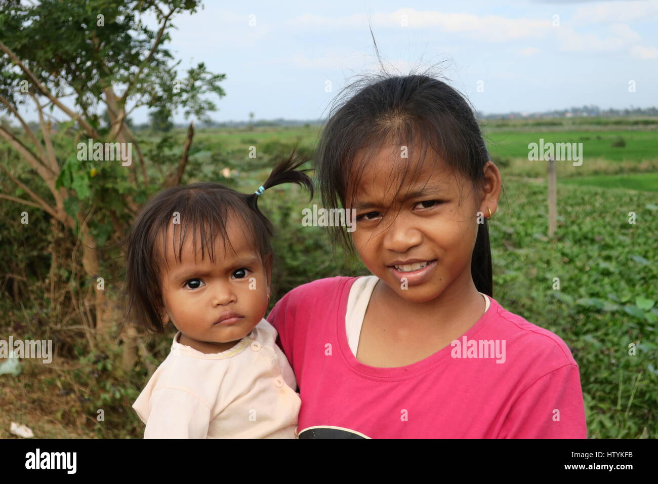 Nice and cute child, native in Cambodian village, Siem Reap, Cambodia ...
