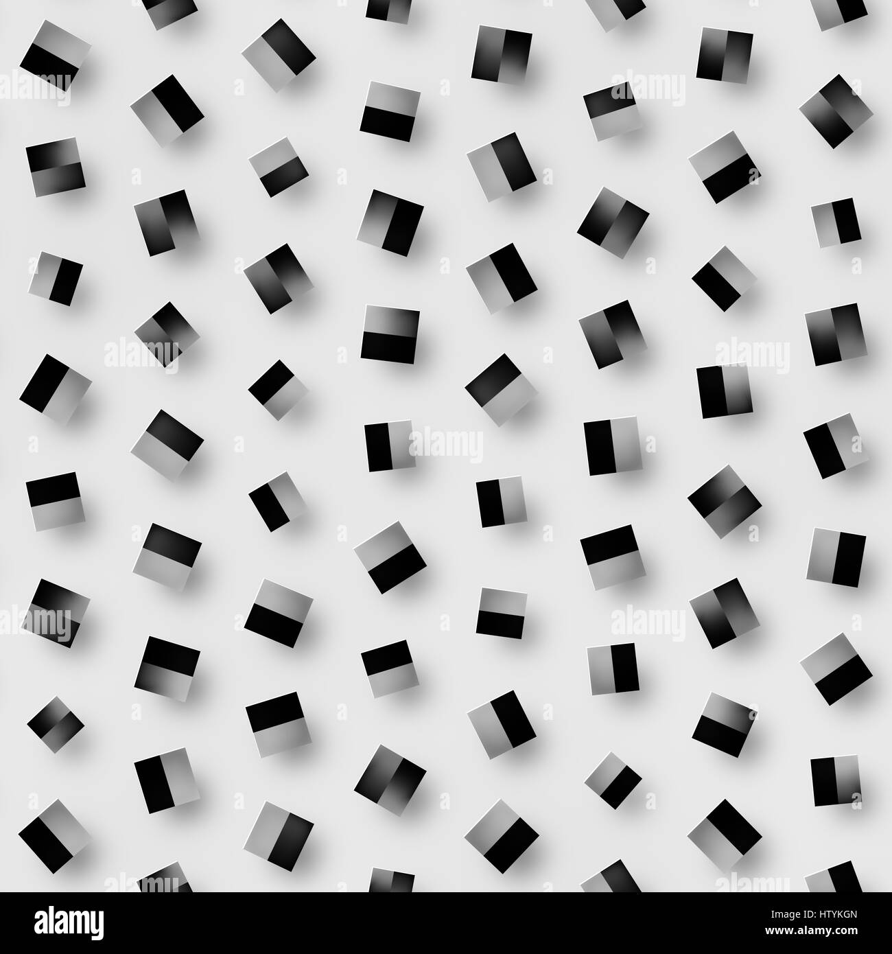 Scattered Geometric Shaded Shapes. Abstract Seamless Monochrome Pattern ...