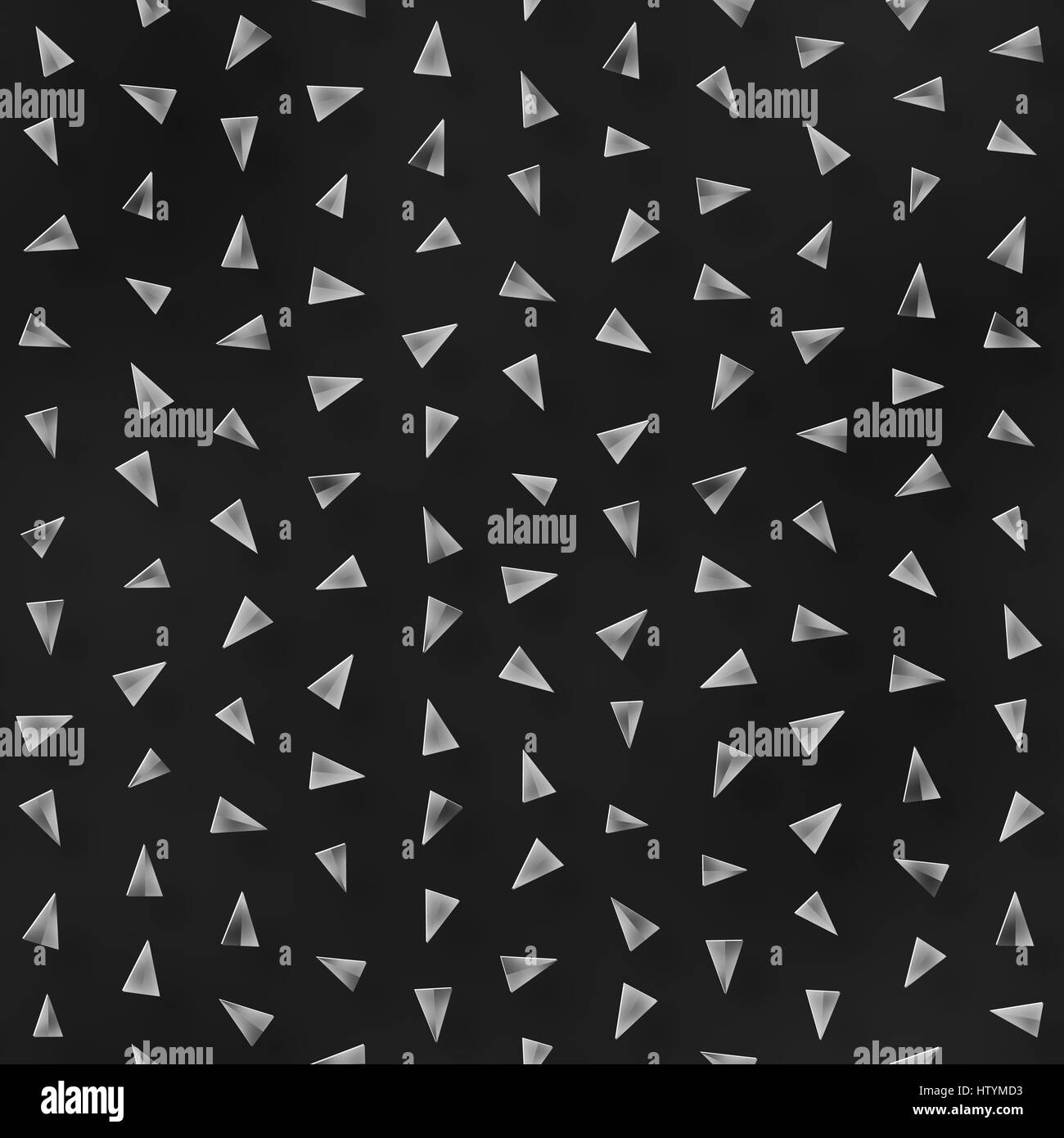 Scattered Geometric Shaded Shapes. Abstract Seamless Monochrome Pattern ...