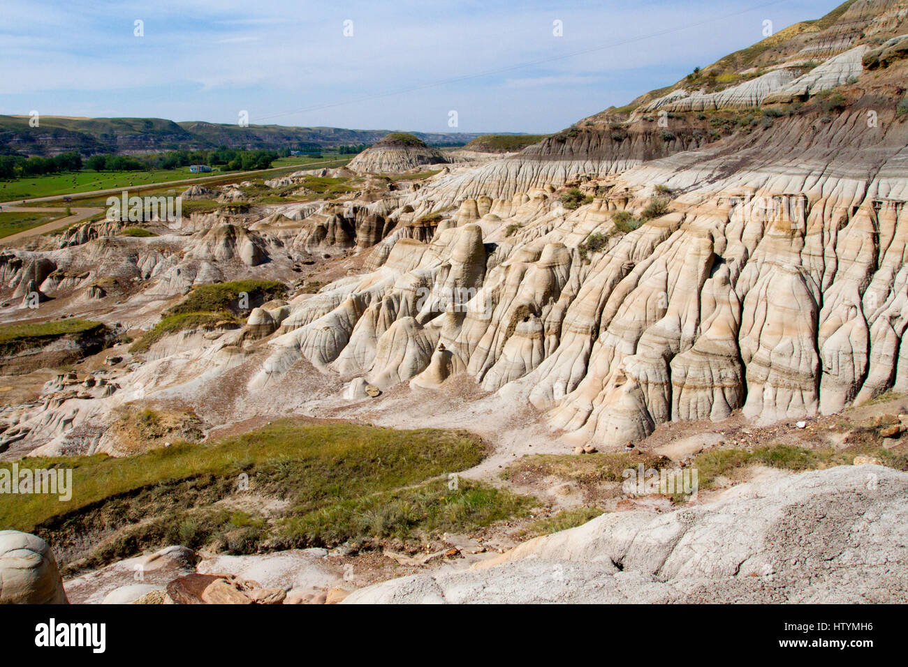 Geological formations created by erosion, in the Badlands near ...