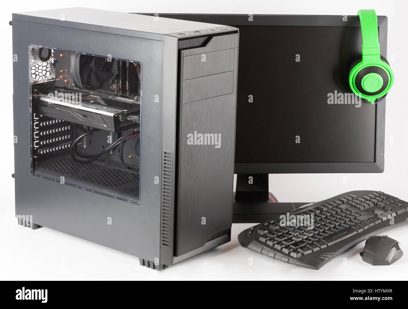 Midi tower computer case with led monitor, keyboard, mouse and ...