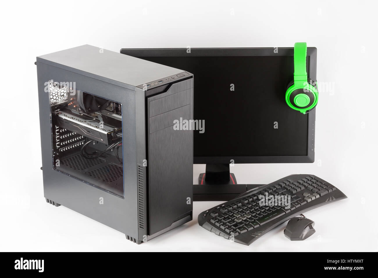 Midi tower computer case with led monitor, keyboard, mouse and ...