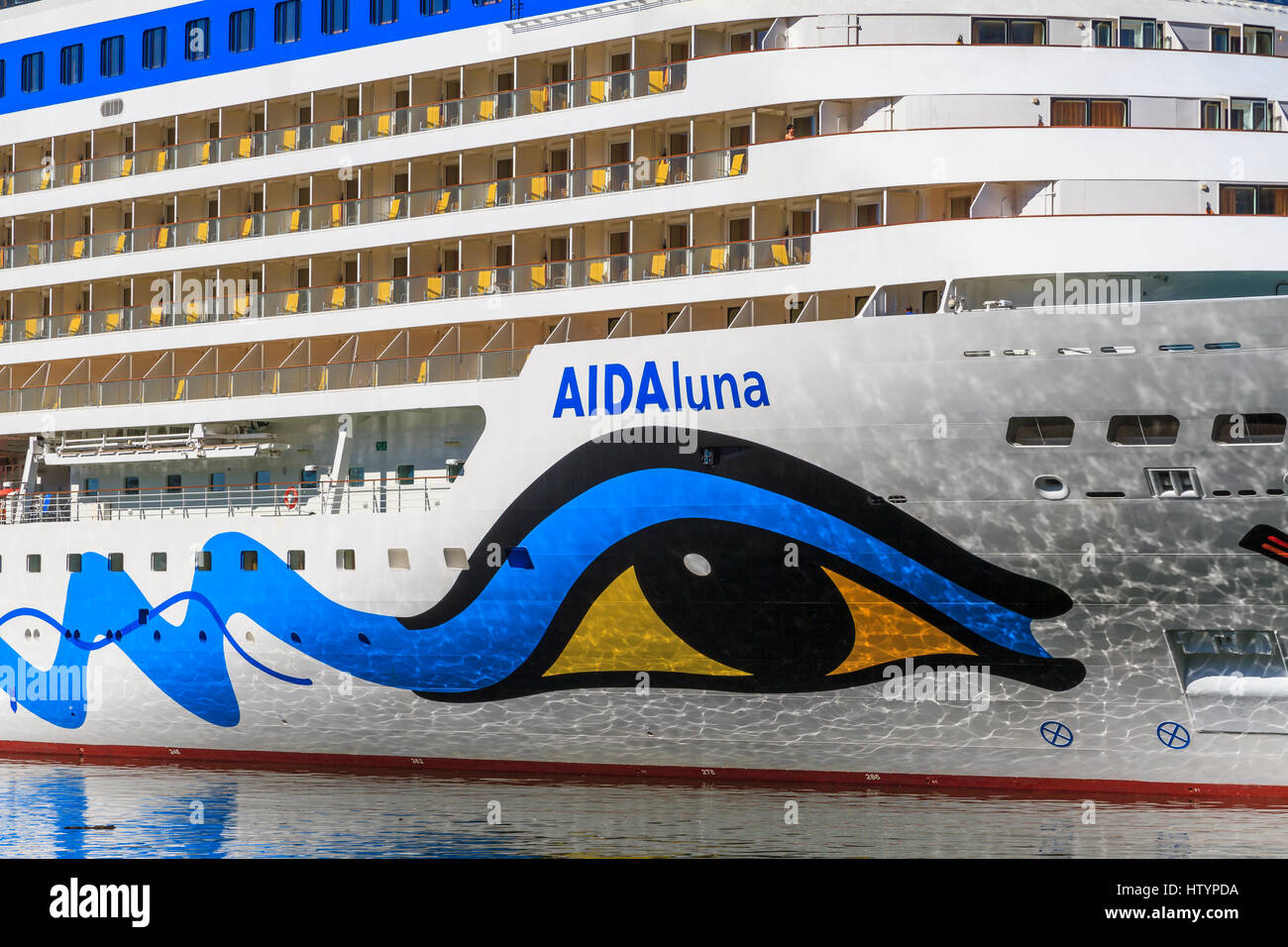 Cruise ship Aida Luna, Hudson River, Manhattan, New York City, New York ...