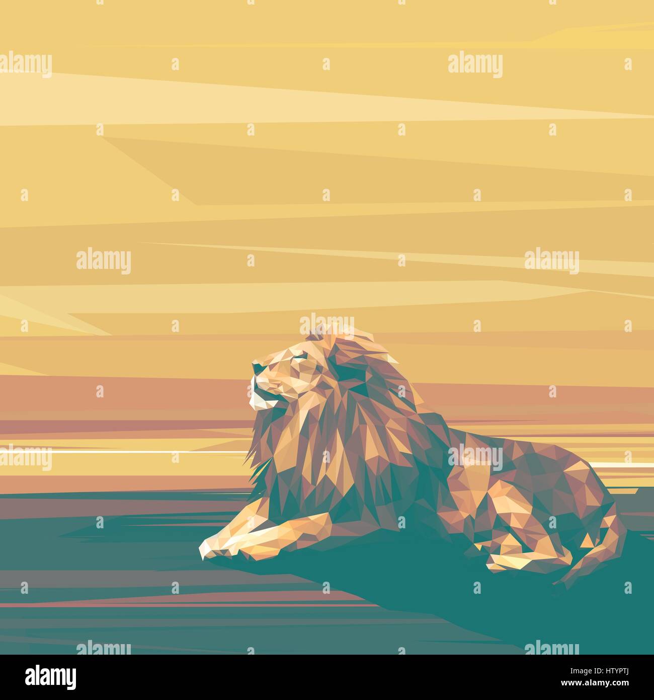 Lion animal low poly design. Triangle vector illustration Stock Vector ...