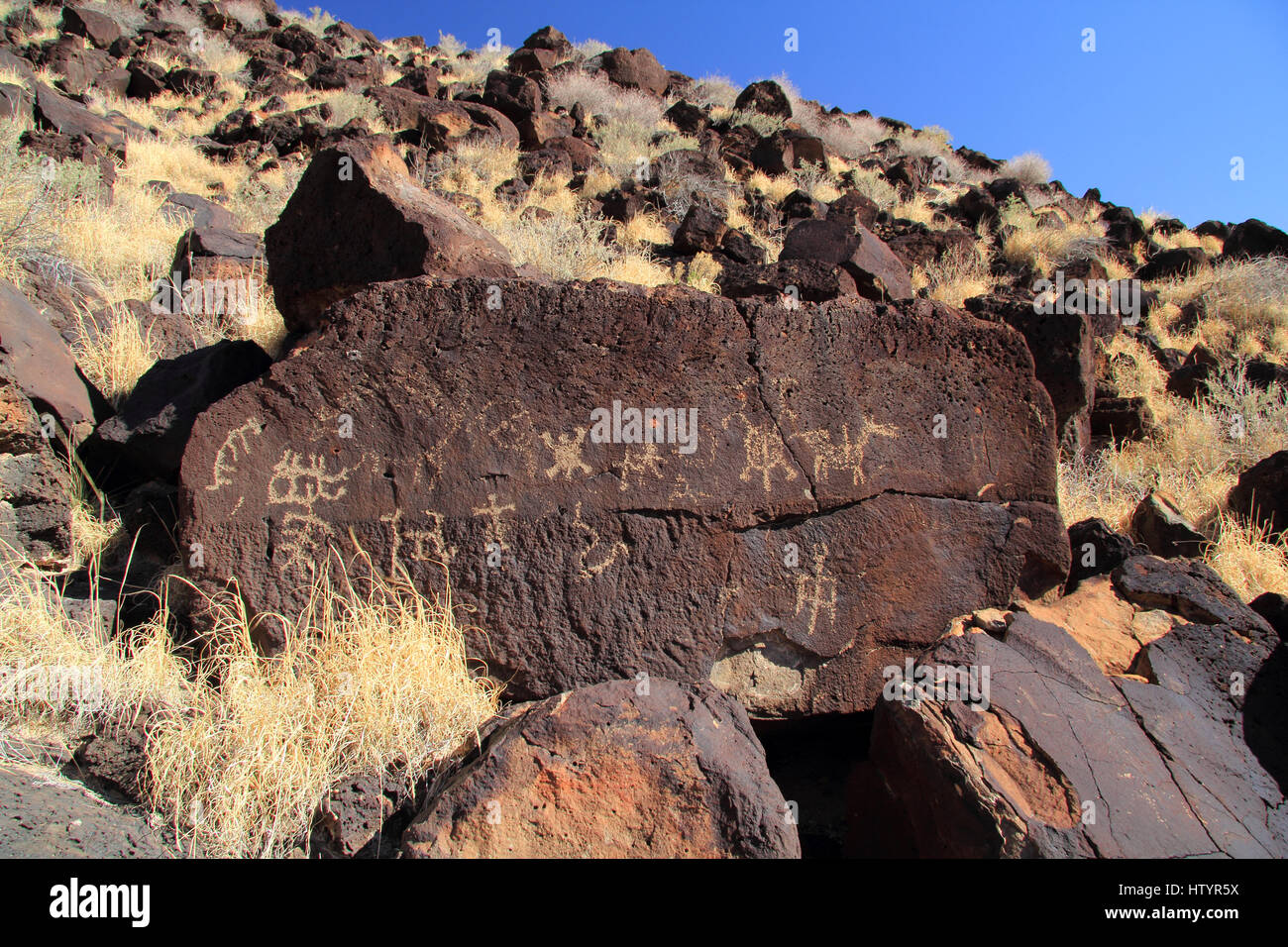 Ancient Native American Rock Art at Petroglyph National Monument in ...