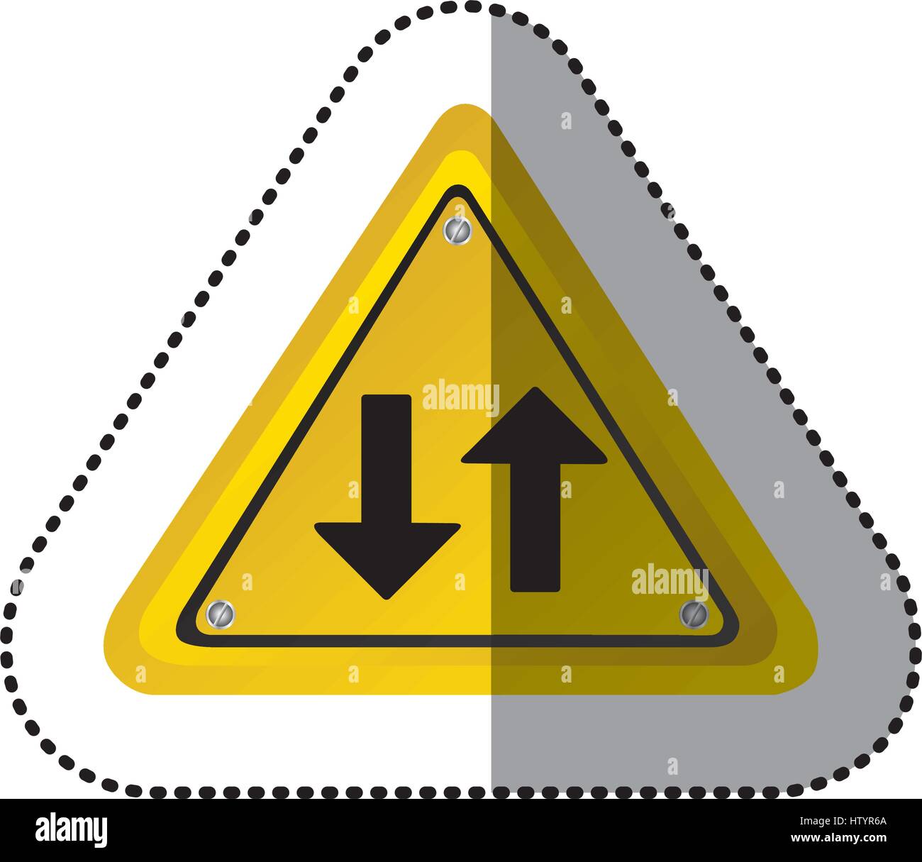Warning Triangle Two Way Traffic High Resolution Stock Photography and ...