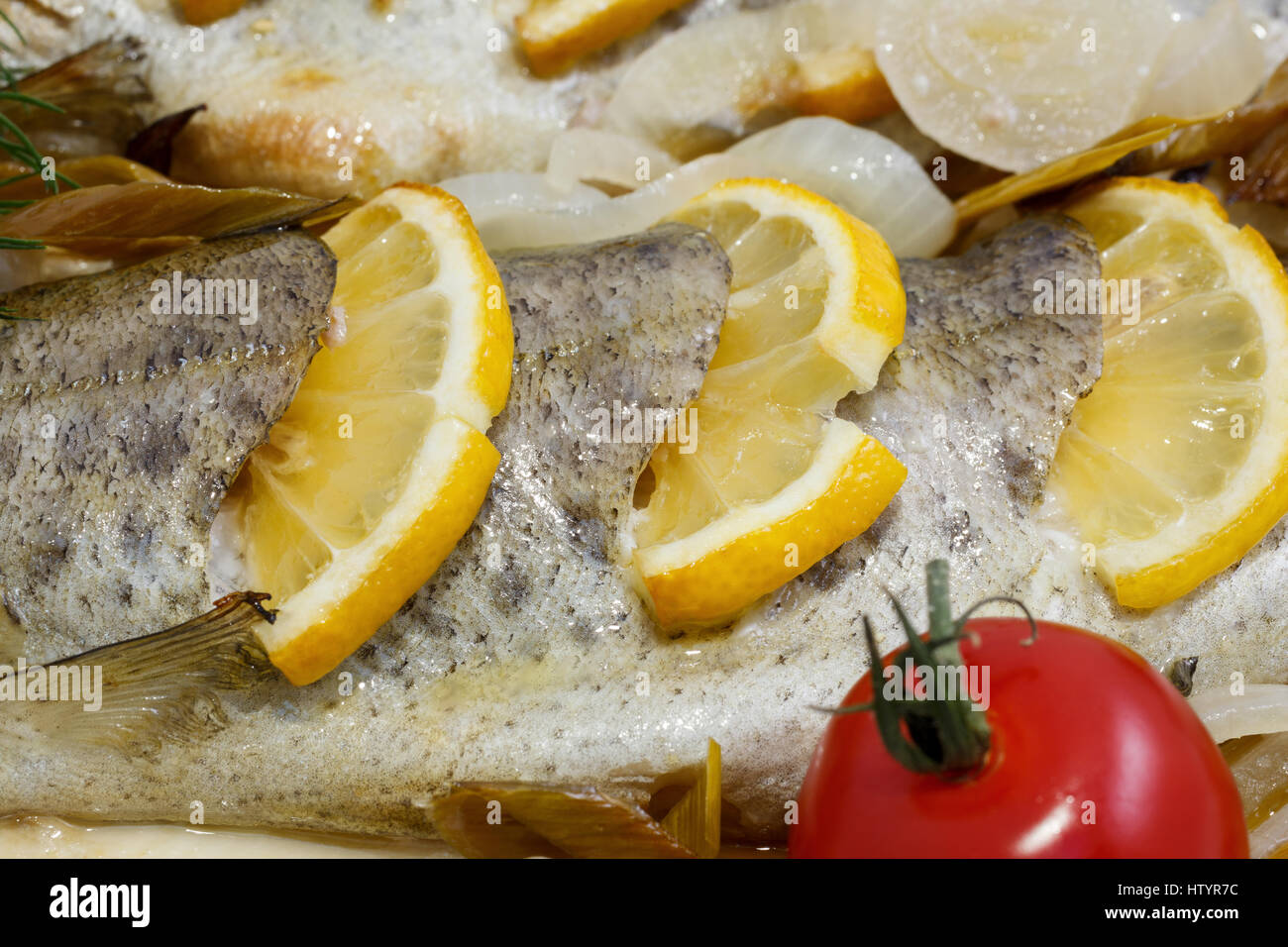 freshly cooked trout Stock Photo - Alamy