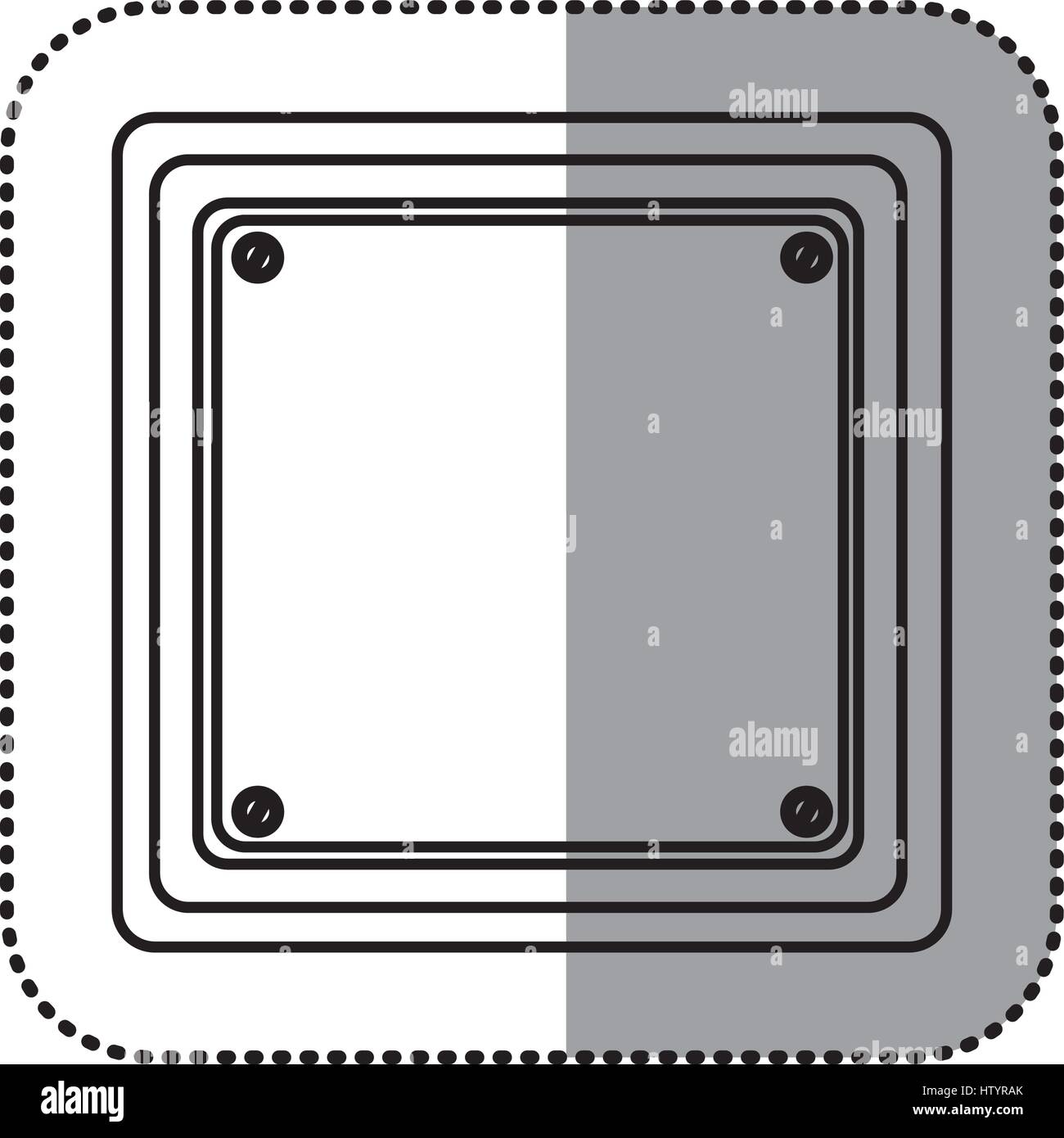 sticker silhouette square shape traffic sign icon Stock Vector Image ...