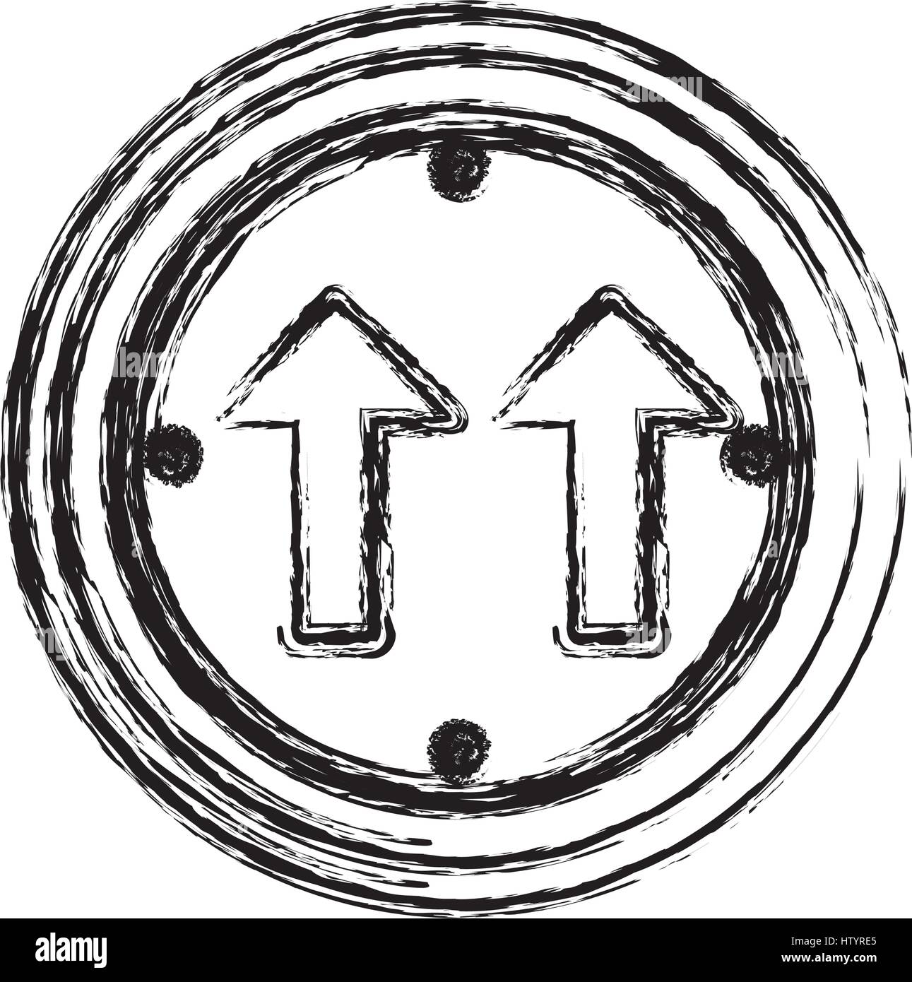 blurred silhouette circular frame same direction arrow road traffic ...