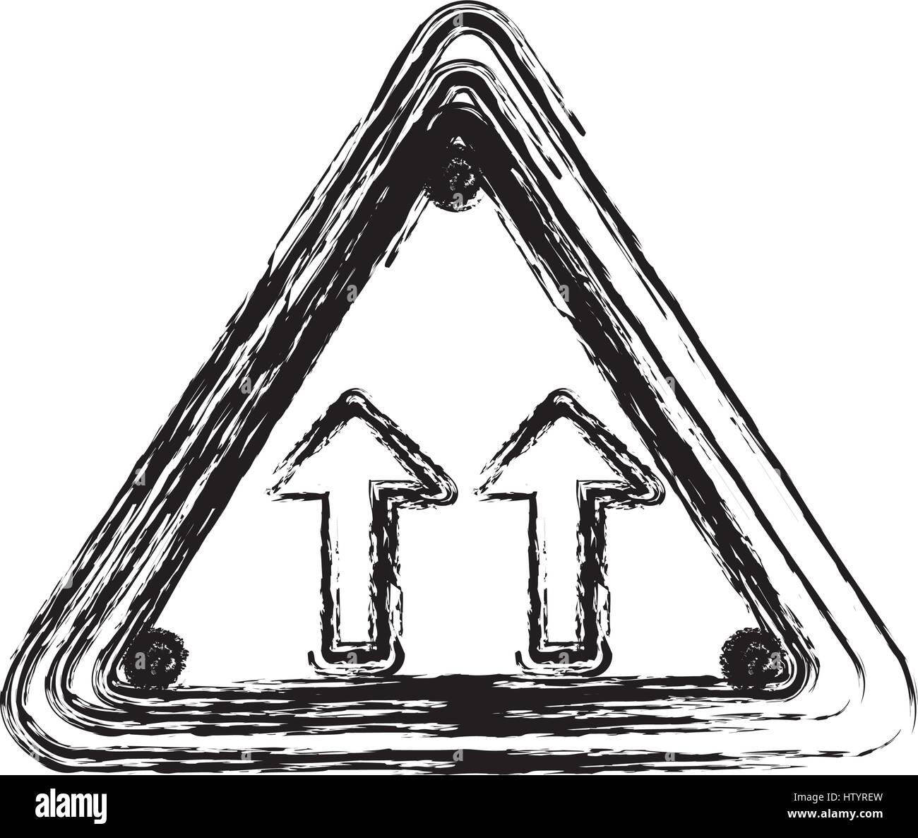 blurred silhouette triangle shape frame same direction arrow road ...