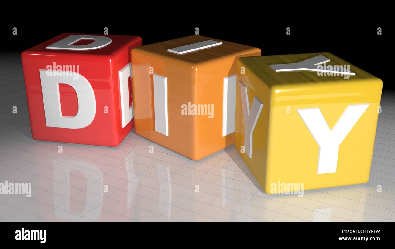 DIY - Do It Yourself - 3D cubes Stock Photo - Alamy